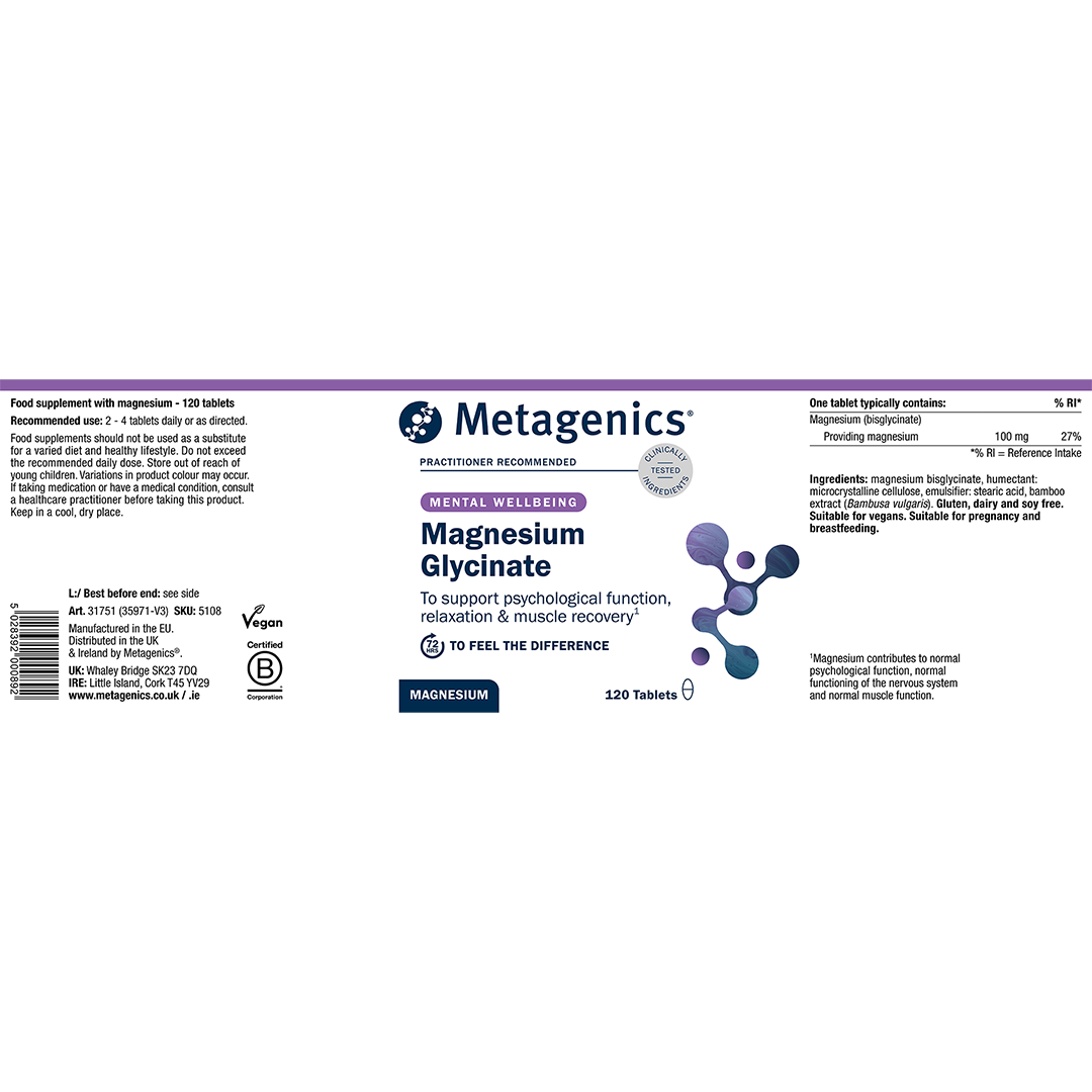 High Strength Magnesium Glycinate Tablets | Metagenics UK