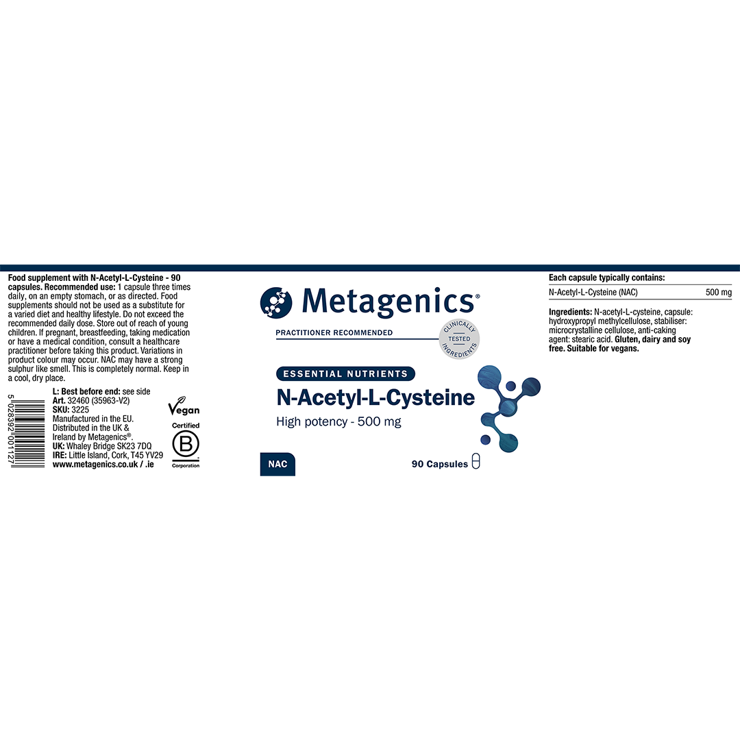 N-Acetyl-L-Cysteine (NAC) Single Amino Acid Capsules | Metagenics UK
