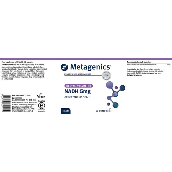 Nicotinamide Adenine Dinucleotide (NADH) 60 Tablets | Metagenics UK